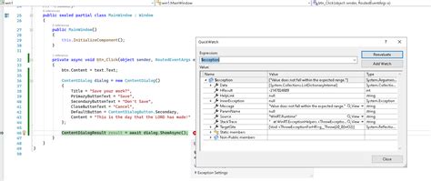 The Win Ui 30 Controls Gallery Contentdialog Sample Doesnt Work In
