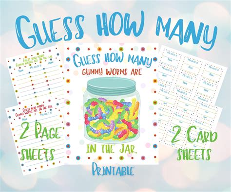 Guess How Many Gummy Worms Are In The Jar Party Guessing Game Worms In