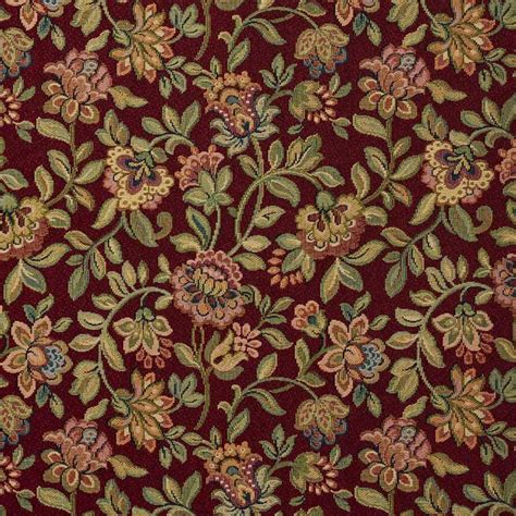 Charlotte D2048 Wine Fabric 40 Off Samples Floral Tapestry Teal