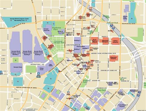 Printable Tourist Map Of Atlanta Map Of Atlanta Tourist Attractions