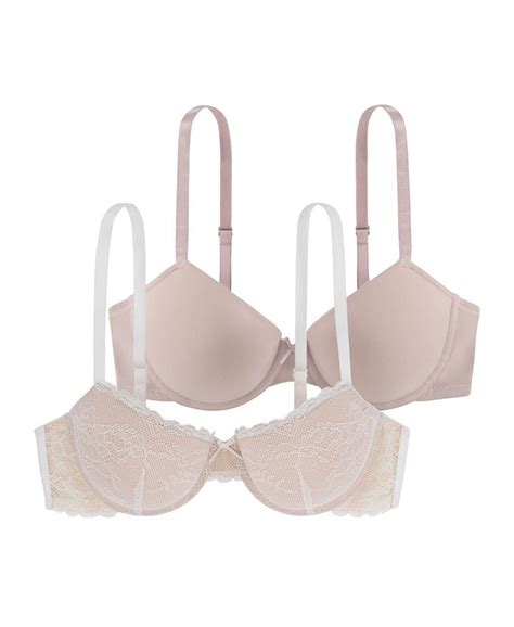 Dorina Womens Chloe Lace And Micro 2 Pc Light Padded Bra Set