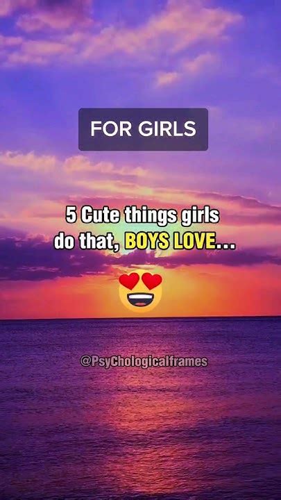 5 Cute Things Girls Do That Boys Lovefacts Shortvideo Ytshorts