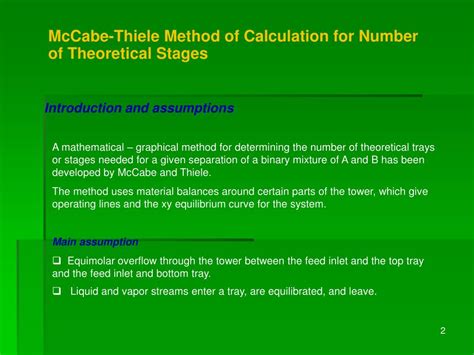 Ppt Mccabe Thiele Method Of Determination Of Number Of Theoretical Plates Powerpoint