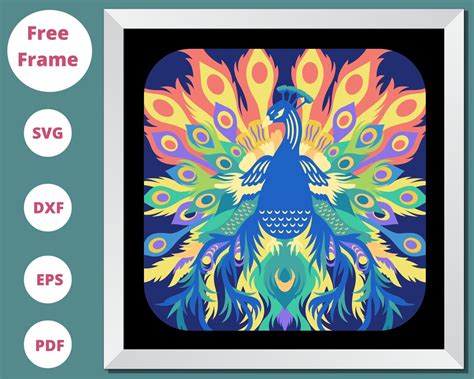 3d Peacock Shadow Box Svg Peacock 3d Svg For Cricut And Silhouette