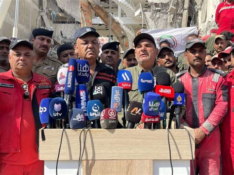الحشد استخراج عشرة الاف طن من ركام البناية المنهارة في بغداد إنفوبلاس