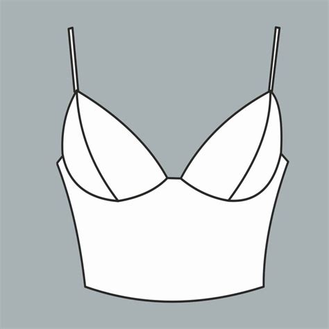 Майка с отрезными чашками выкройка T Shirt With Detachable Cups Pattern