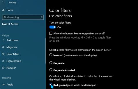 How To Adjust On Color Filters Windows