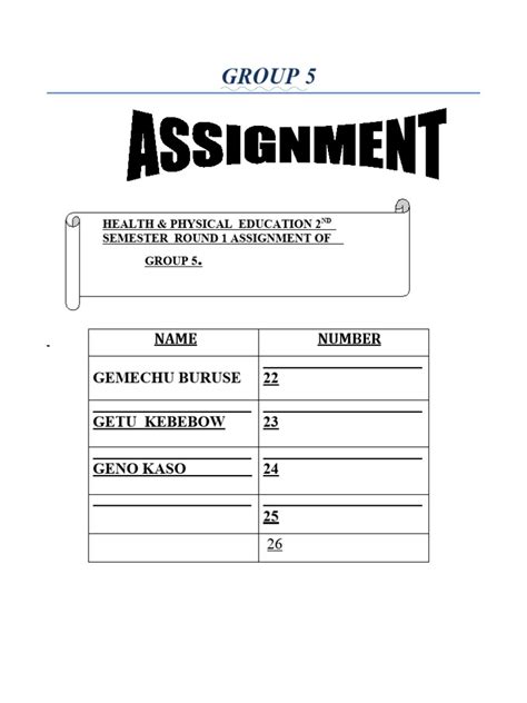 Assignment Hpe Pdf Sports Team Sports