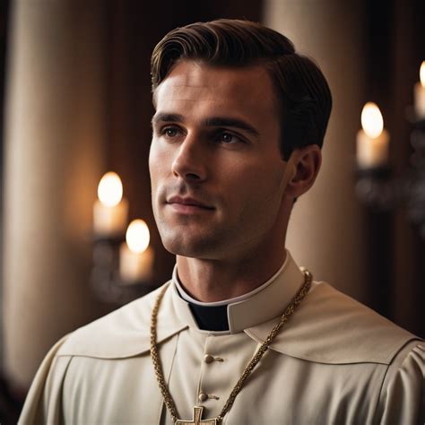 Young Hunk Handsome Roman Priest Male Latino Elegant Prompts Stable