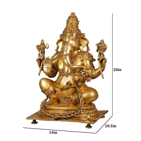 Ekaa Handicrafts 20 Brass Lord Ganesha Statue For Temple Buy Ekaa