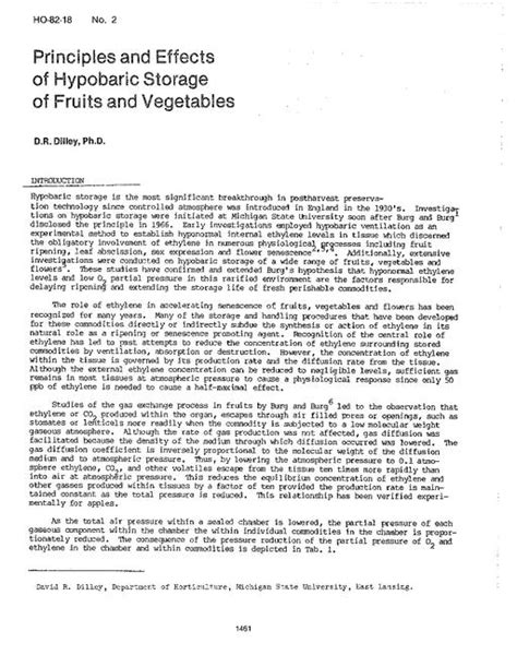 Ho 82 18 2 Principles And Effects Of Hypobaric Storage Of Fruits And