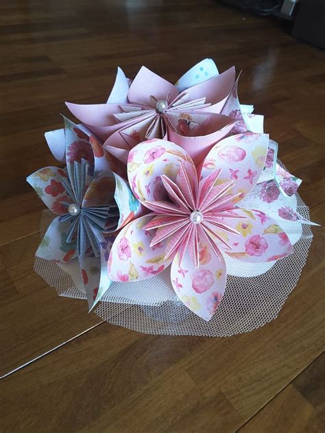 折り紙で花束ブーケ作り方！簡単子供からのプレゼントに最適