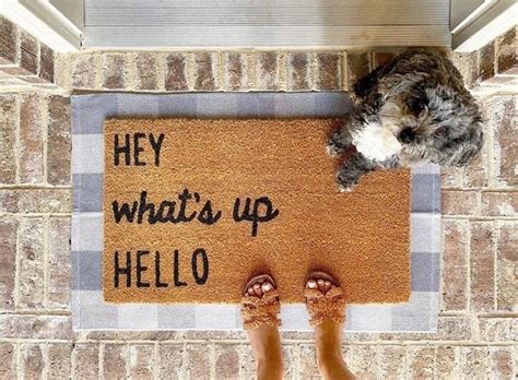 Hey Whats Up Hello Doormat Etsy
