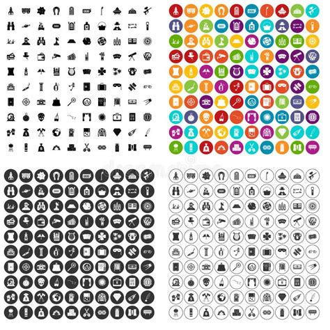 Adult Games Icons Set Vector Variant Stock Vector Illustration Of Pistols Binoculars