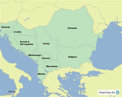 StepMap Südosteuropa Landkarte für Deutschland