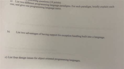 Solved O Ullowing Questions Points A List Two Chegg