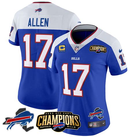 Josh Allen Womens Buffalo Bills 2023 Afc East Champions Patch Gold