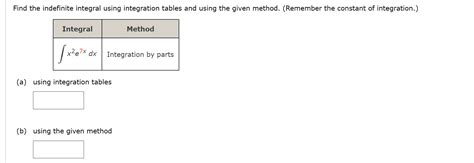 Solved Find The Indefinite Integral Using Integration Tables
