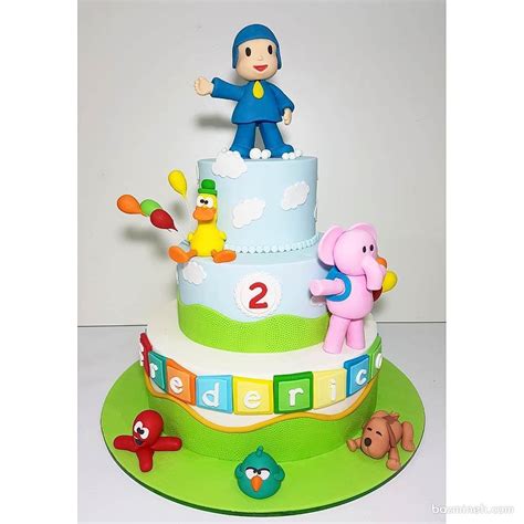 کیک فوندانت چند طبقه جشن تولد کودک با تم کارتونی Desserts Cake Fondant
