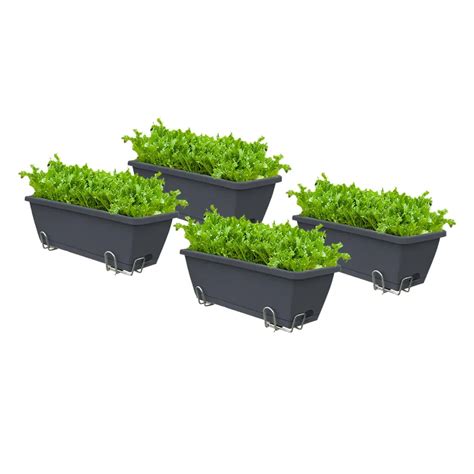 Soga 495cm Black Rectangular Planter Vegetable Herb Flower Outdoor