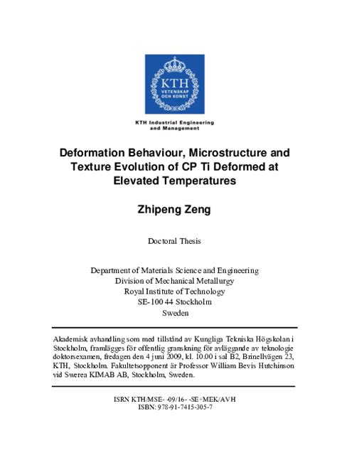Pdf Microstructure And Texture Evolution Of Commercial Pure Titanium