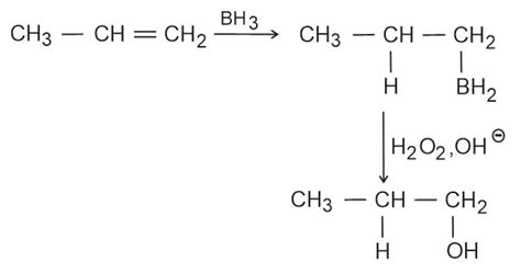 In The Hydroboration Oxidation Reaction Of Propene With Diborane H2o2 And Naoh The Organic