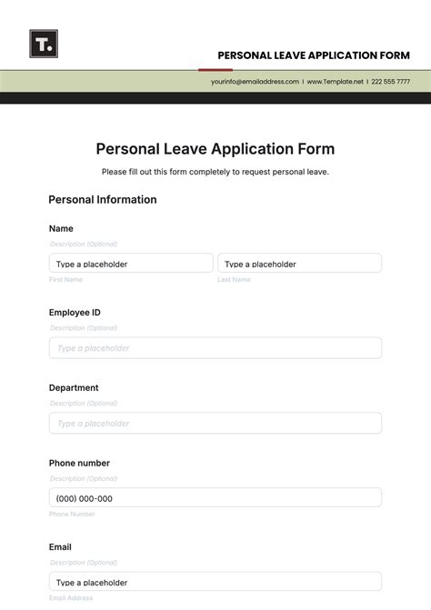 Free Leave Form Templates To Edit Online