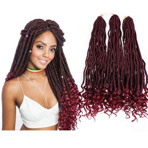 Crochê Deusa Locs Extensões De Cabelo Falso Locs Encaracolado Tranças