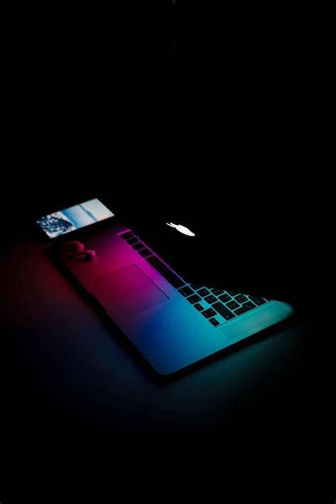 Hd Wallpaper Laptop Computer Beside Switched Onphone Airpod Macbook