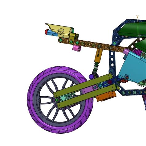 拼接科技机械组山地街头摩托车step 模型图纸下载 懒石网