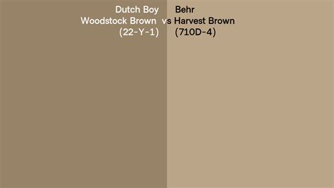 Dutch Boy Woodstock Brown 22 Y 1 Vs Behr Harvest Brown 710D 4 Side