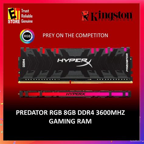 5kux Hyperx 8gb 3600mhz Predator Ddr4 Rgb Cl17 Desktop Memory Xmp
