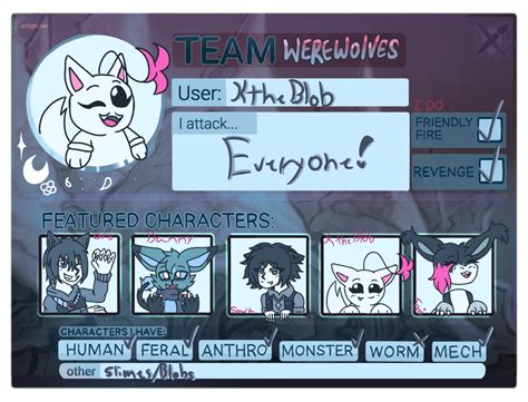 Team Werewolf Id Card Art Fight 2023 By Ktheblobartist On Deviantart