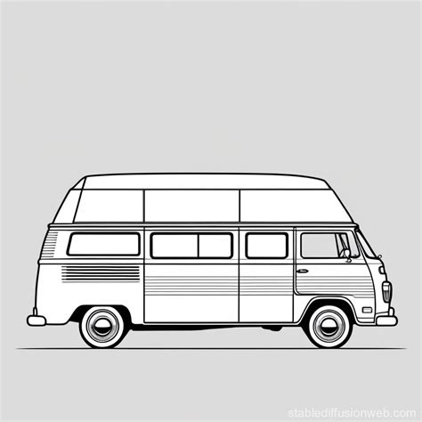 60s Van Line Drawing Stable Diffusion Online