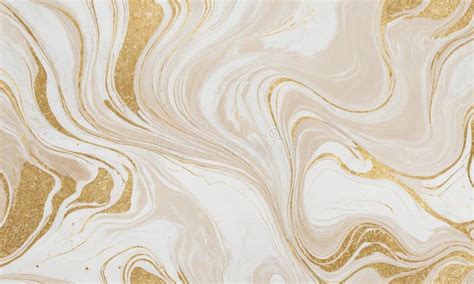Abstract Background With Gold And Beige Swirls Stock Illustration