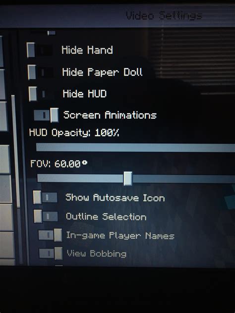 What Is The Hud Opacity Do In Minecraft The Video Settings R Minecraft