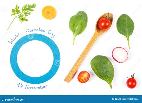 Blauwe Cirkel Als Symbool Van Het Bestrijden Van Diabetes En Verse