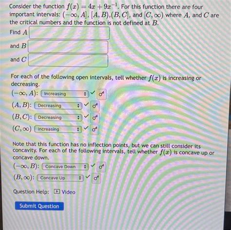 solved consider the function f x 4x 9x−1 for this function