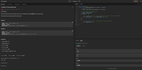 Median Of Two Sorted Arrays Medium