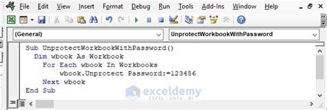 Excel Vba Unprotect Workbook With Password 7 Practical Methods