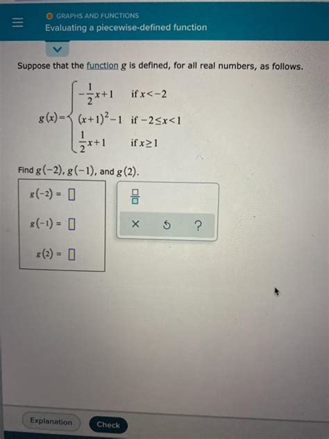 Solved Graphs And Functions Evaluating A Piecewise Defined