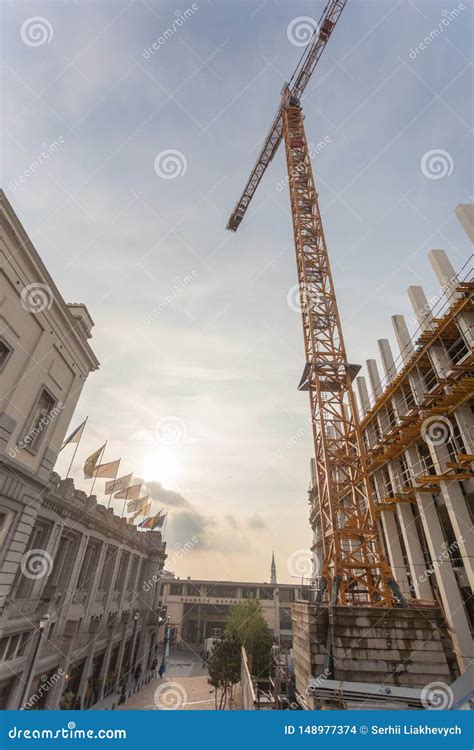 Bau Eines Neuen Einkaufszentrums In Der Mitte Von Br Ssel Belgien