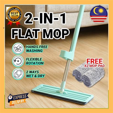 Magic Mop Lantai 360 Rotation Self Wash Squeeze Dry Flat Mop Magic Mop
