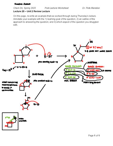 Lecture 20 Post Lecture Worksheet Chem 3A Spring 2023 Chem 3A