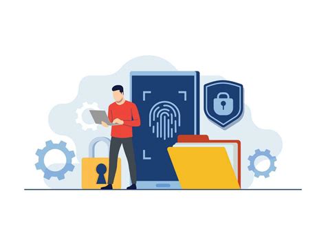 Biometric Authentication Concept Flat Illustration Data And Account