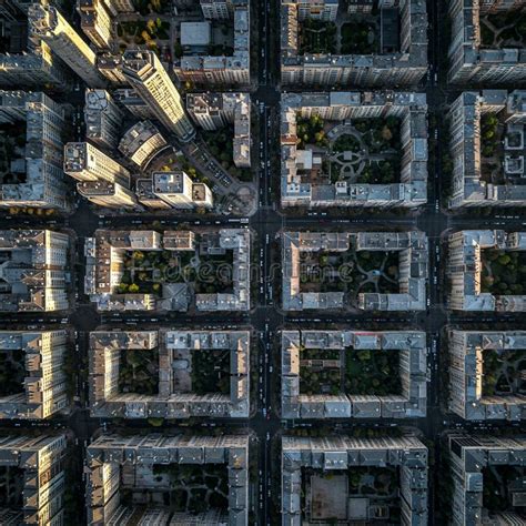 Aerial View Of A Densely Packed Urban Grid Featuring Rectangular