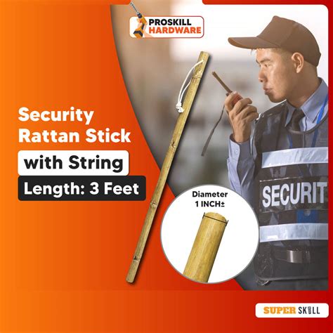 Proskill Hardware Security Stick Security Rod Material Rattan Kayu
