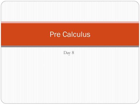 PPT Pre Calculus PowerPoint Presentation Free Download ID 3070691
