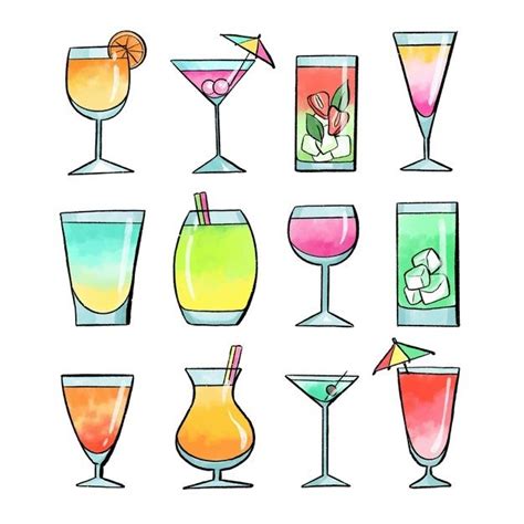 Premium Vector Cocktail Drawings Pack Artofit