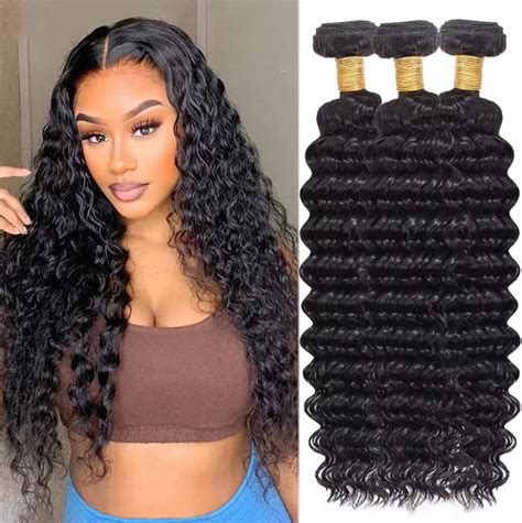 Deep Wave Bundles Human Hair Water Wave Bundles 12a Brazilian 100 Unprocessed